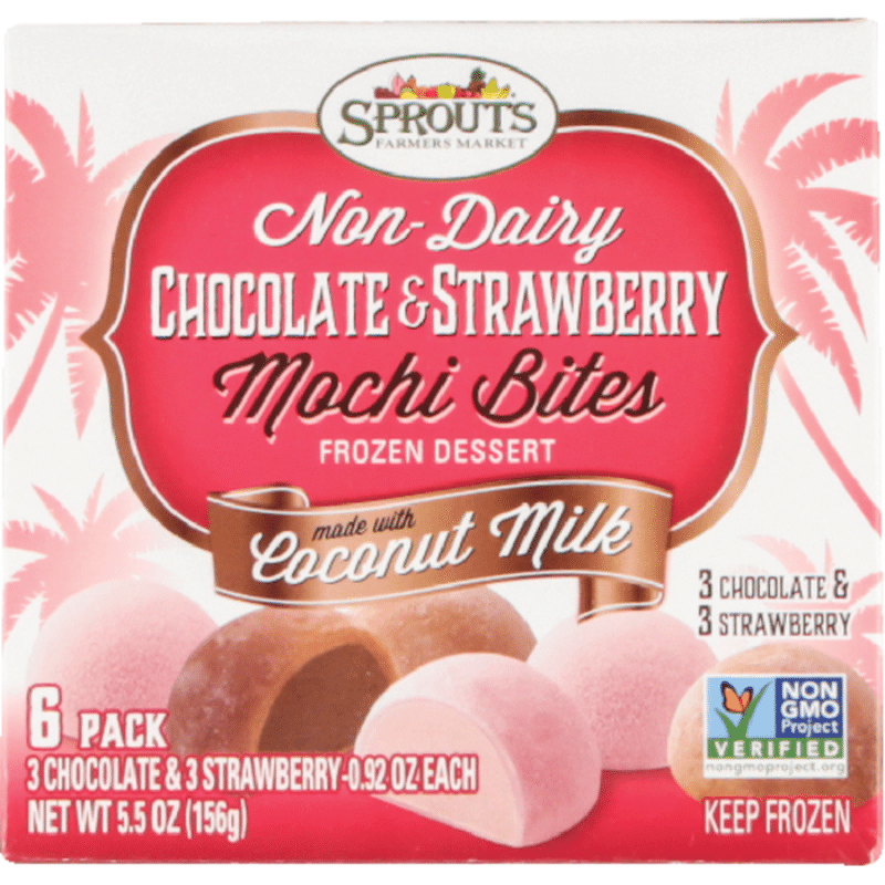 Sprouts Non Dairy Chocolate Strawberry Mochi Bites (6 ct) - Instacart