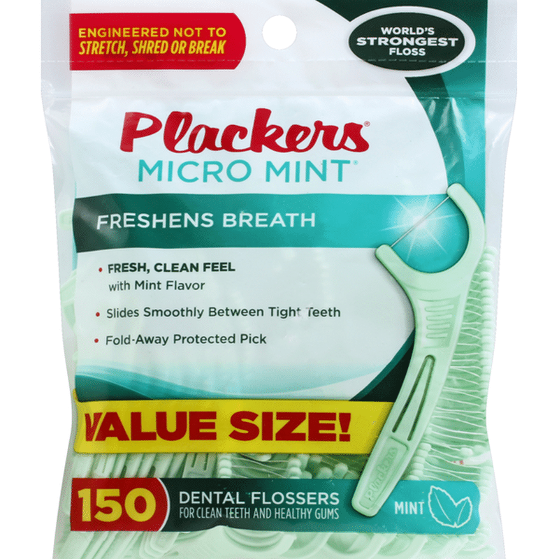 Plackers Dental Flossers, Mint, Value Size! (150 each) - Instacart