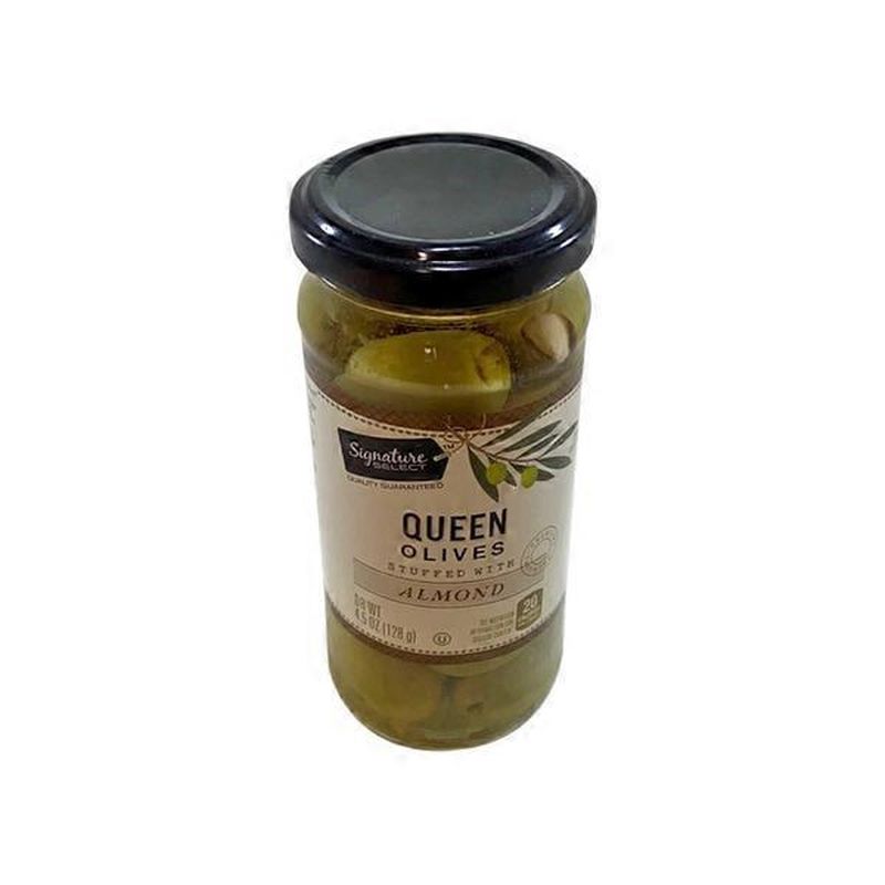 Signature Select Olives, Queen, Stuffed with Almond (4.5 oz) - Instacart