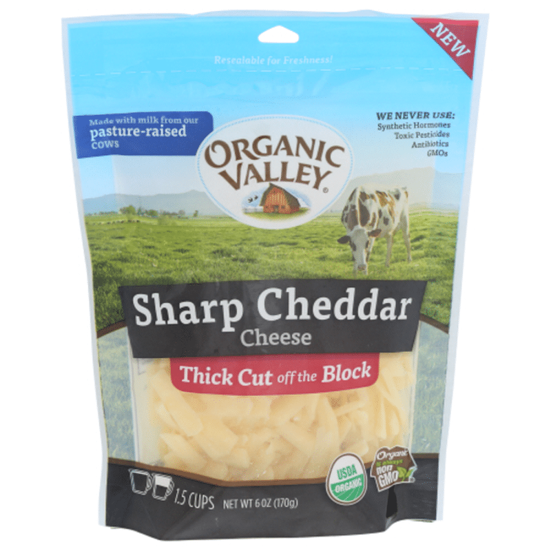 Organic Valley Finely Shredded Sharp Cheddar Cheese (6 oz) - Instacart