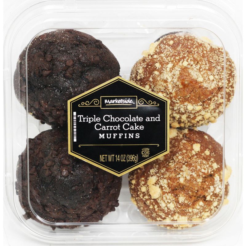 Marketside Triple Chocolate & Carrot Cake Muffins (4 ct) - Instacart