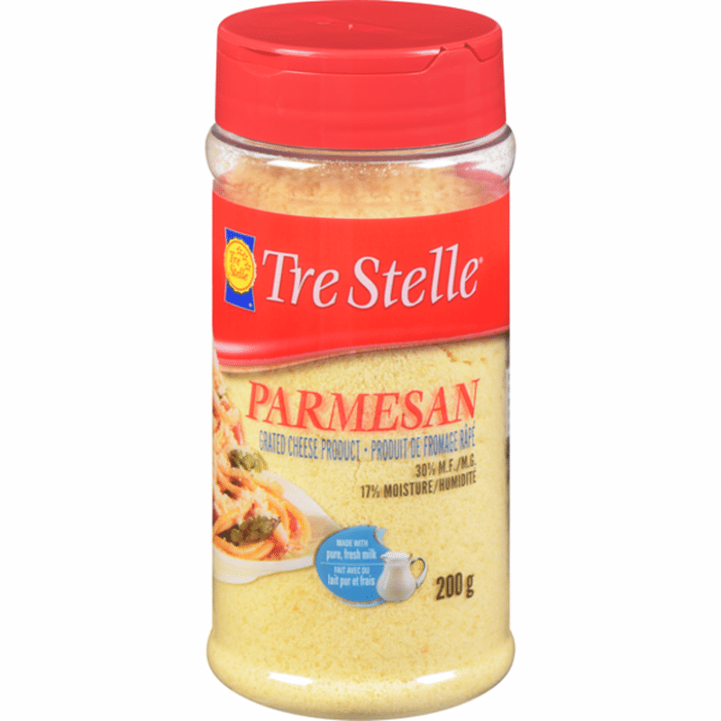 Tre Stelle Grated Parmesan Cheese (200 g) - Instacart