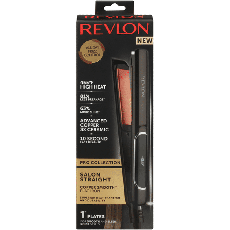 Revlon Flat Iron, Copper Smooth, Salon Straight, 1 Inch (1 each ...