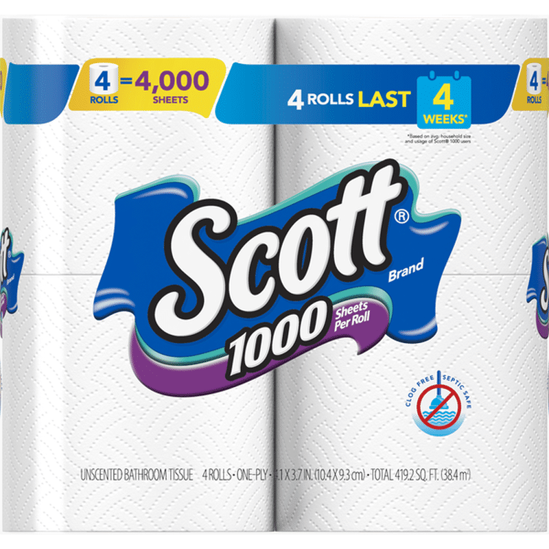 Scott 1000 Toilet Paper Bath Tissue 4 Ct Delivery Or Pickup Near Me Instacart scott-1000-toilet-paper-bath-tissue-4-ct-delivery-or-pickup-near-me-instacart