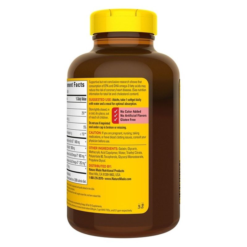 Nature Made Ultra Omega-3 Fish Oil 1400 mg Softgels (130 ct) - Instacart