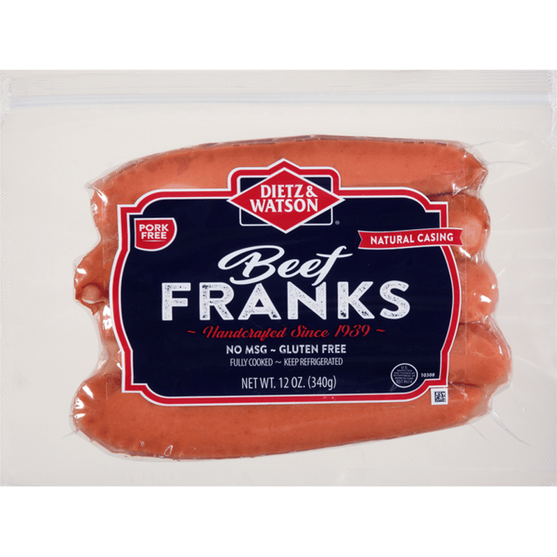 Dietz & Watson Franks, Beef, Natural Casing (12 oz) - Instacart