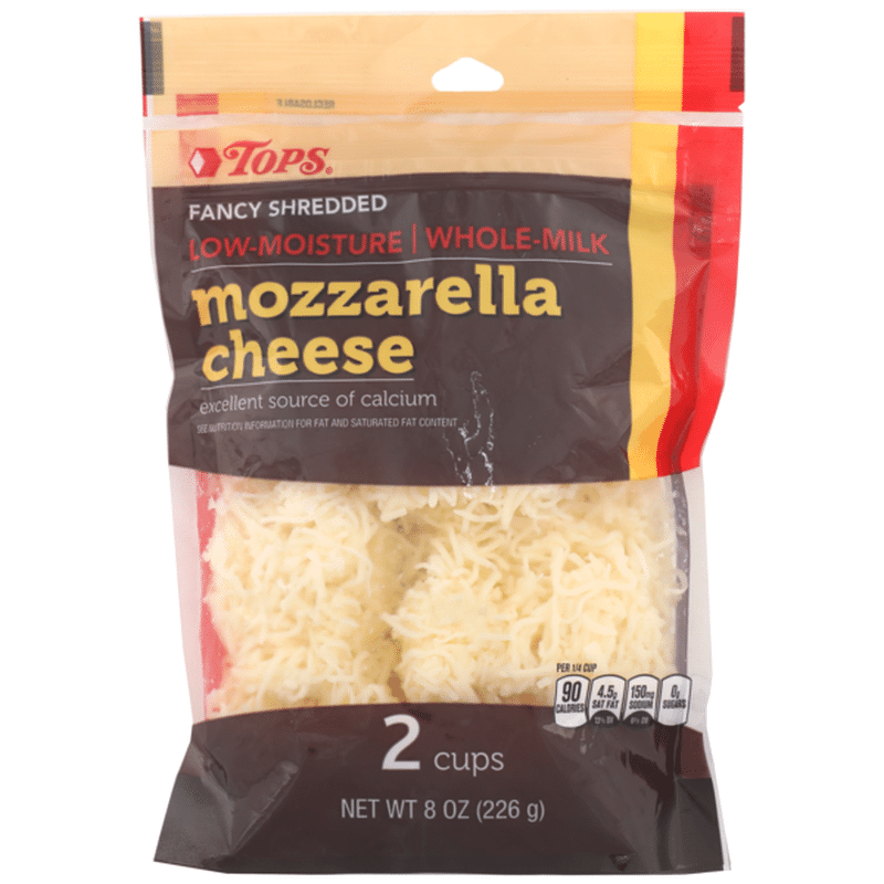 Tops Mozzarella Low-Moisture Whole-Milk Fancy Shredded Cheese (8 oz ...