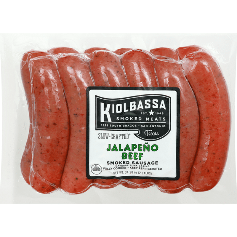 Kiolbassa Sausage, Jalapeno Beef, Smoked (34.28 oz) - Instacart