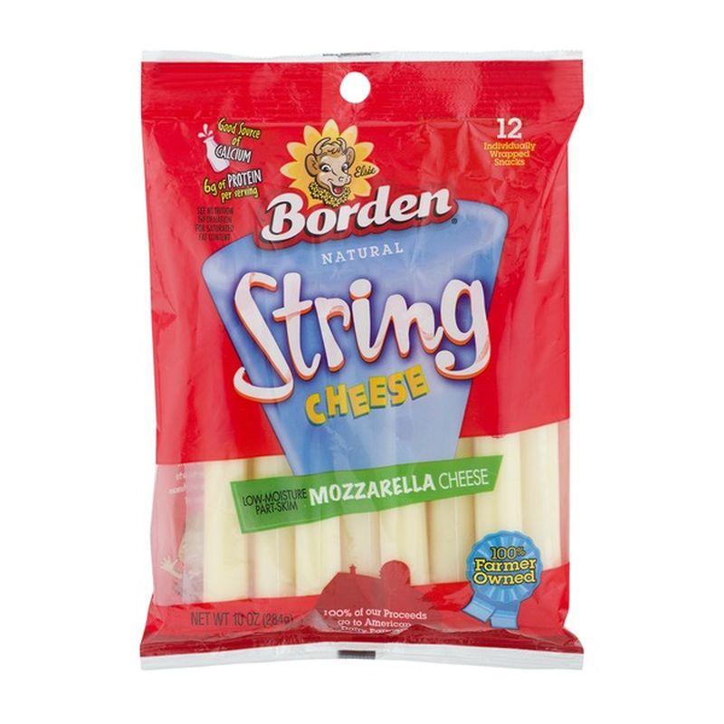 Borden String Low-Moisture Part-Skim Mozzarella Cheese Snacks (10 oz ...