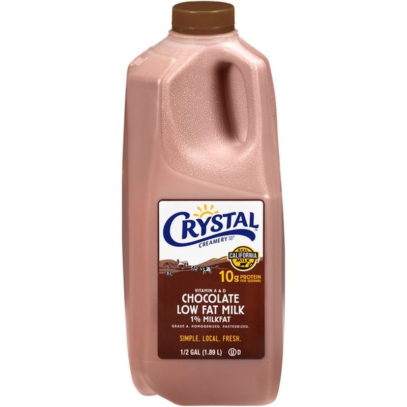 Crystal Creamery Milk, Lowfat, 1% Milkfat, Chocolate (0.5 gal) - Instacart