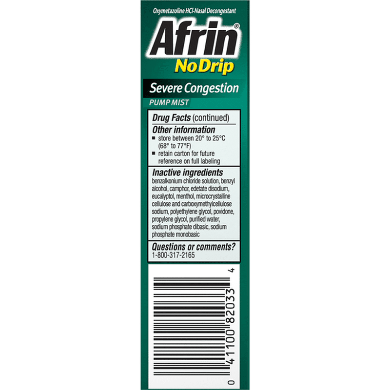 Afrin Severe Congestion, Maximum Strength, Plus Menthol, Pump Mist (0.5 ...