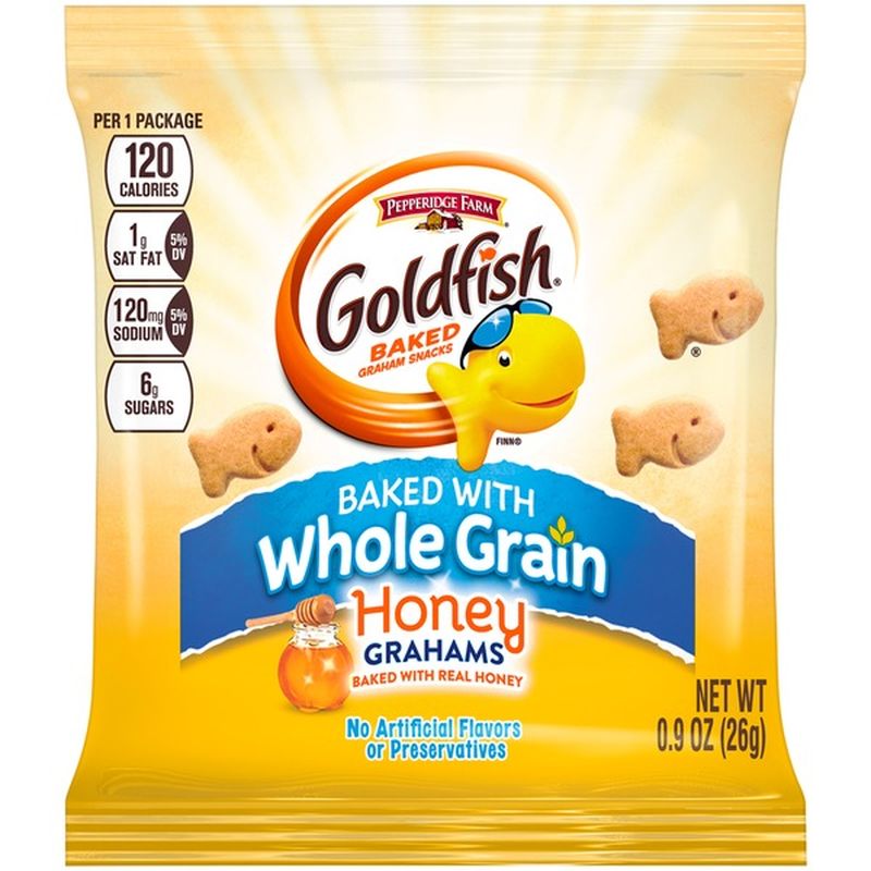 Pepperidge Farm Goldfish Whole Grain Honey Grahams Goldfish (0.9 oz ...