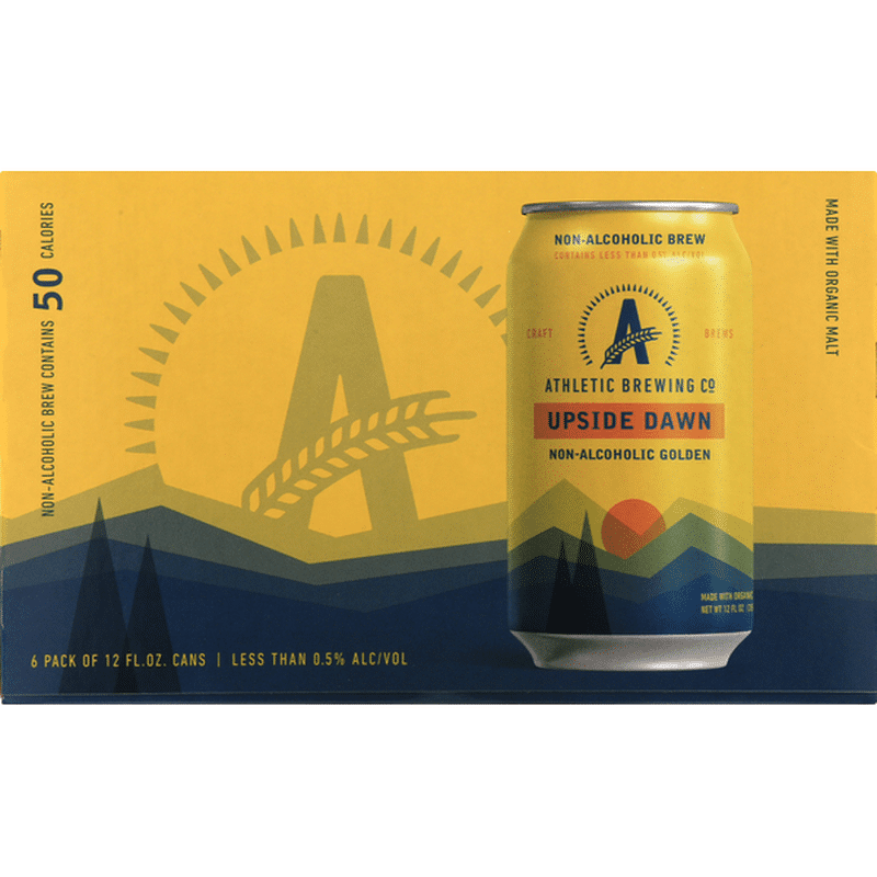 Athletic Brewing Beer, Non-Alcoholic Golden, Upside Dawn, 6 Pack (12 fl ...