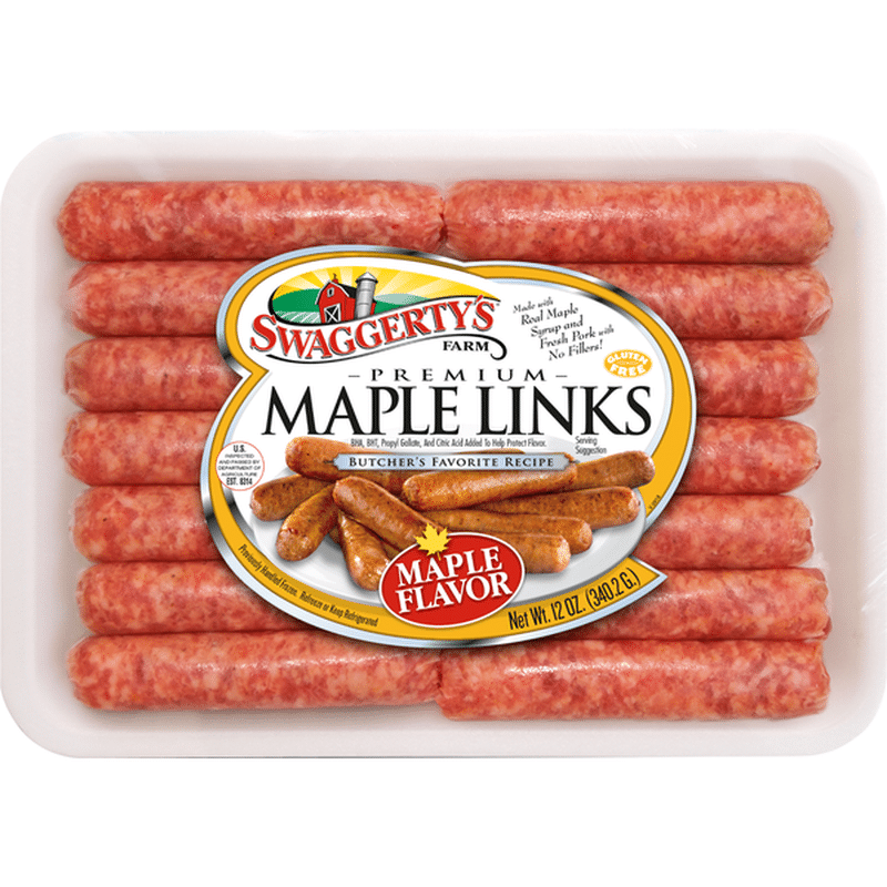 Swaggerty's Farm Sausage Links, Maple Flavor, Premium (12 oz) - Instacart