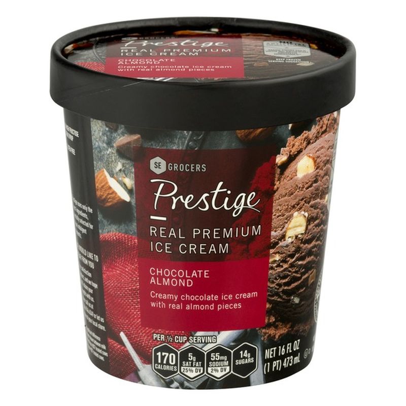 Prestige Real Premium Ice Cream Chocolate Almond (1 pt) - Instacart