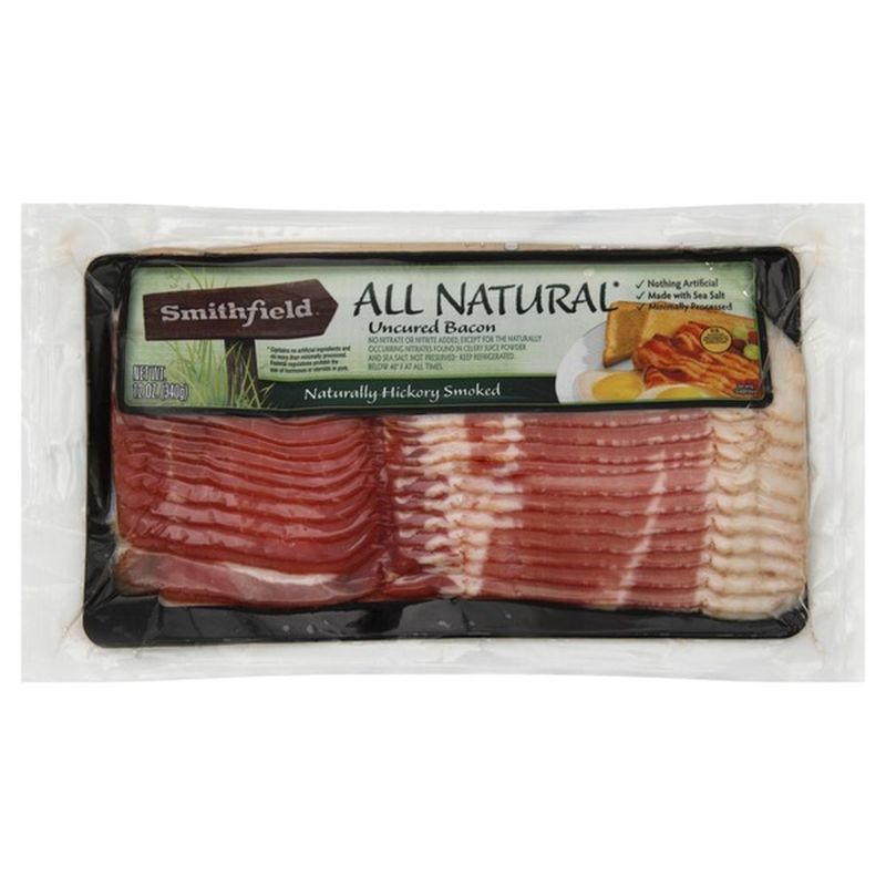 Smithfield All Natural Uncured Hickory Smoked Bacon (12 oz) - Instacart
