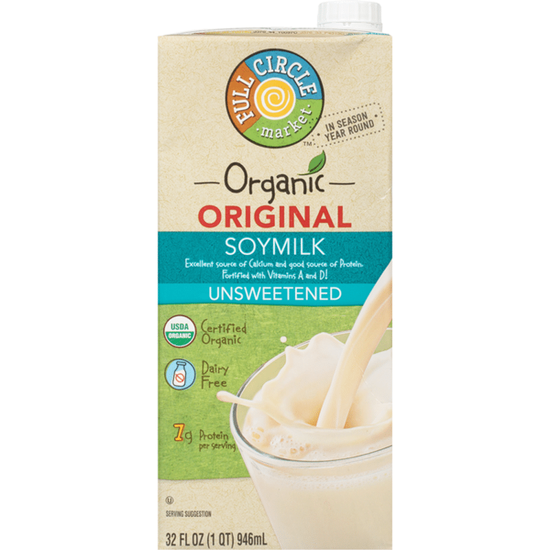 Full Circle Soy Beverage, Original, Unsweetened (32 fl oz) - Instacart