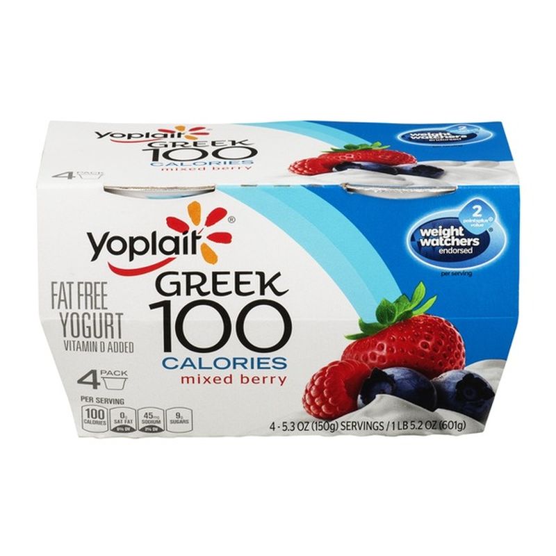 Yoplait Greek 100 Calories Mixed Berry Fat Free Yogurt (5.3 oz) - Instacart