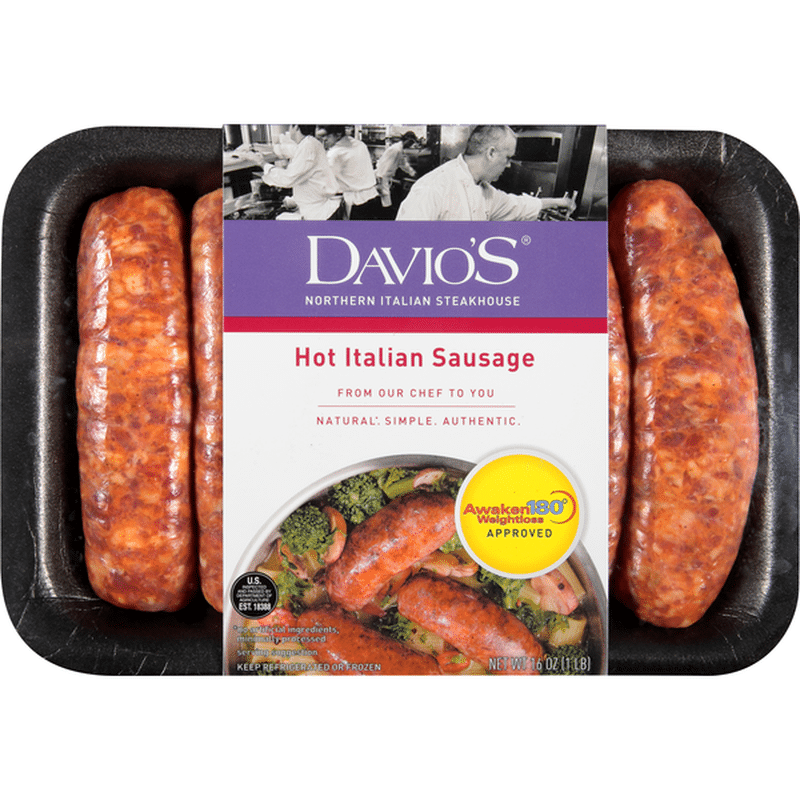 Davio's Sausage, Hot Italian (16 oz) - Instacart