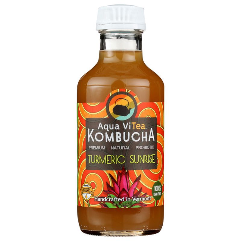 Aqua ViTea Turmeric Sunrise, Probiotic, Kombucha (16 fl oz) - Instacart