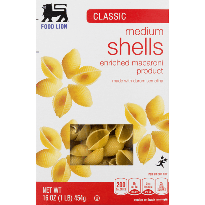Food Lion Pasta, Medium Shells, Classic, Box (16 oz) - Instacart