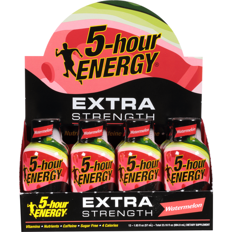 5-hour ENERGY Energy Shot, Watermelon, Extra Strength (1.93 fl oz ...