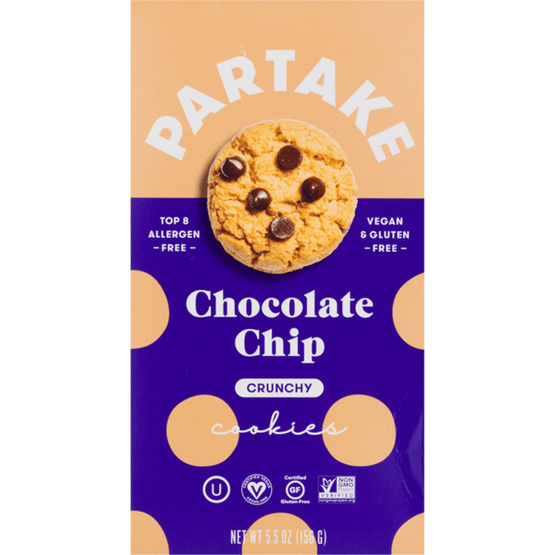 Partake Cookies, Chocolate Chip, Crunchy (5.5 oz) Delivery or Pickup ...