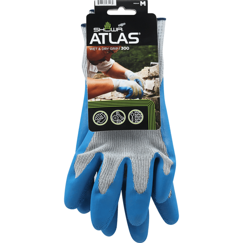 Showa Atlas Gloves, Wet & Dry Grip, 300, Medium (1 pair) - Instacart Showa Atlas Gloves, Wet & Dry Grip, 300, Medium (1 pair) - Instacart