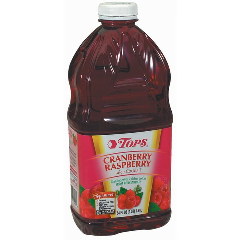 Tops Cranberry Raspberry Flavored Juice Cocktail Blended With 2 Other ...
