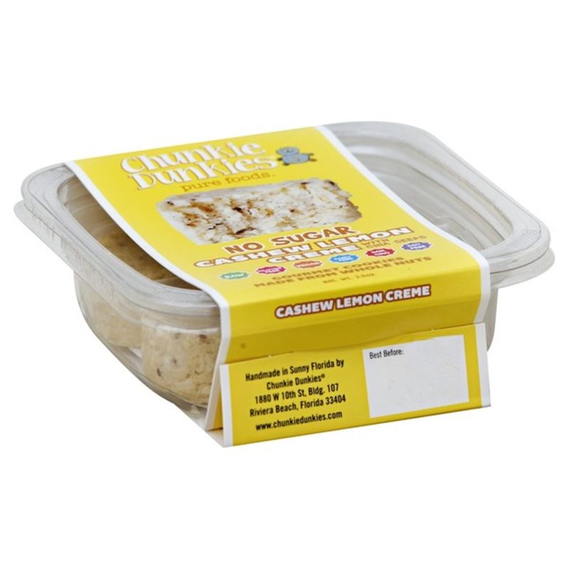 Chunkie Dunkies Cookies, Gourmet, No Sugar, Cashew Lemon Creme (2.5 oz ...