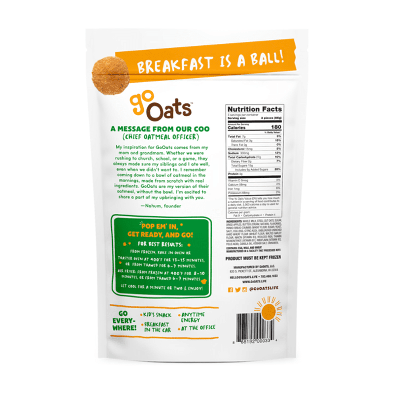 Go Oats Apple Cinnamon Oatmeal in a Ball (9.2 oz) - Instacart