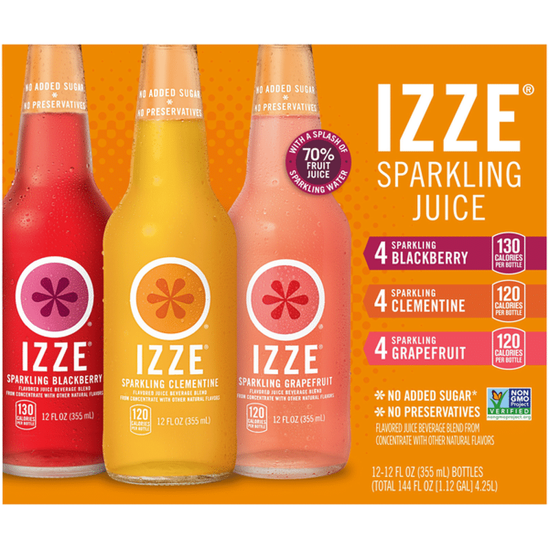 Izze Variety Shelf Stable Juice Drink (144 fl oz) - Instacart