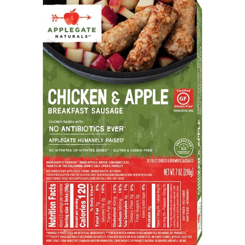 Applegate Natural Chicken & Apple Breakfast Sausage (7 oz) - Instacart