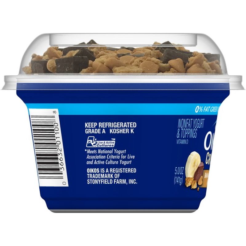 Oikos Crunch Nonfat Banana Peanut Butter Greek Yogurt (5.008 oz ...
