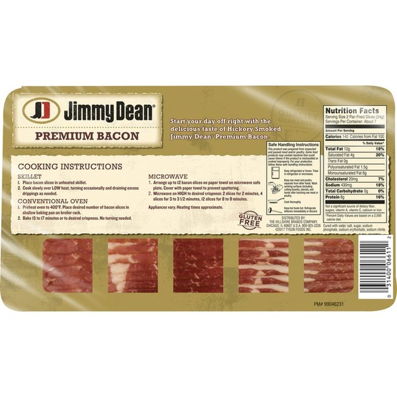 Jimmy Dean Bacon, Premium, Hickory Smoked (16 oz) - Instacart