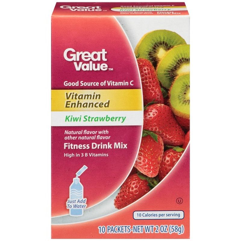Great Value Vitamin Enhanced Kiwi Strawberry Fitness Drink Mix (fl oz ...