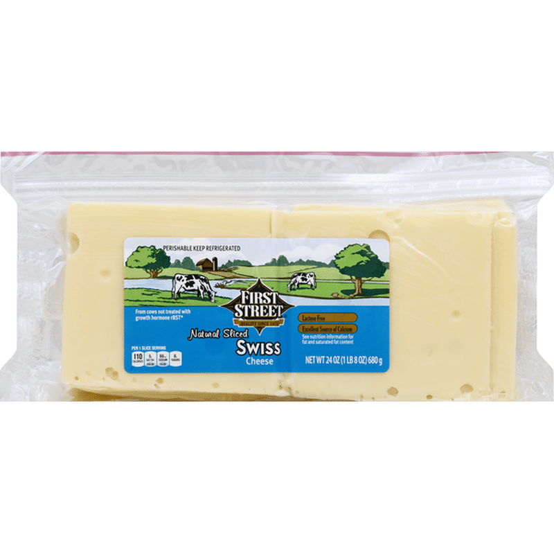 First Street Cheese, Swiss, Natural Sliced (24 oz) - Instacart
