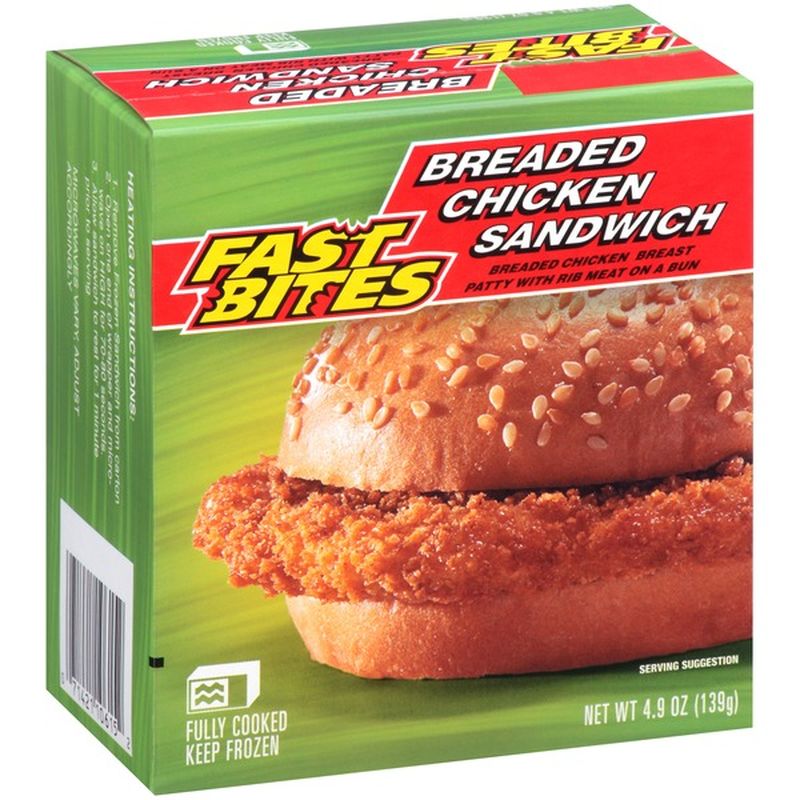 Fast Bites Sandwich, Breaded Chicken (4.9 oz) - Instacart