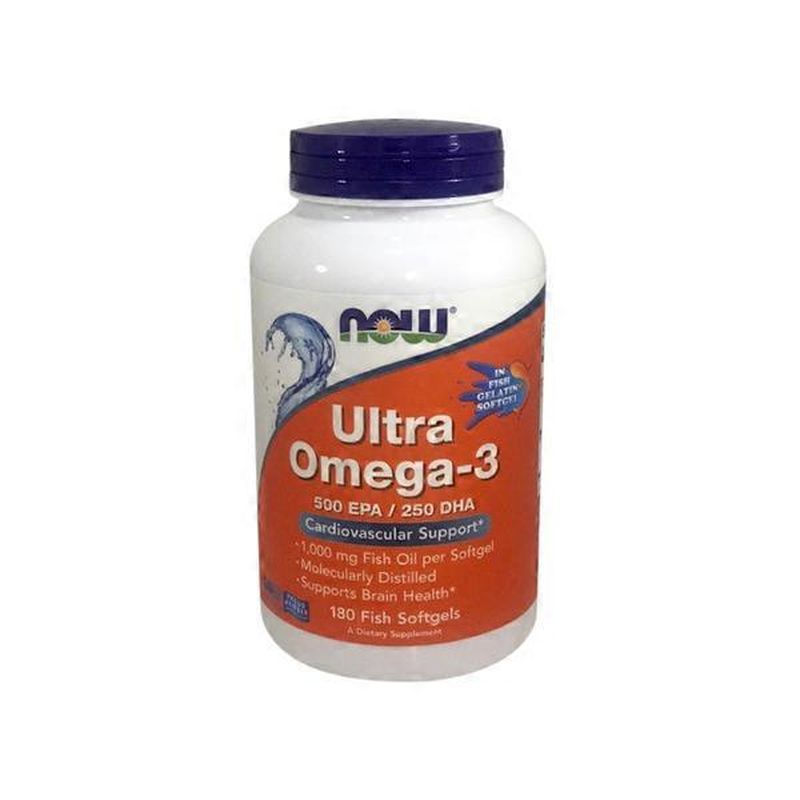 Now Ultra Omega-3 Fish Oil 1,000 Mg, Epa 500 / Dha 250 Cardiovascular ...