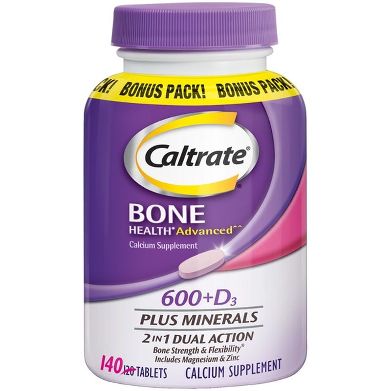 Caltrate Bone Health Advanced 600+D3 plus Minerals Calcium Supplement ...