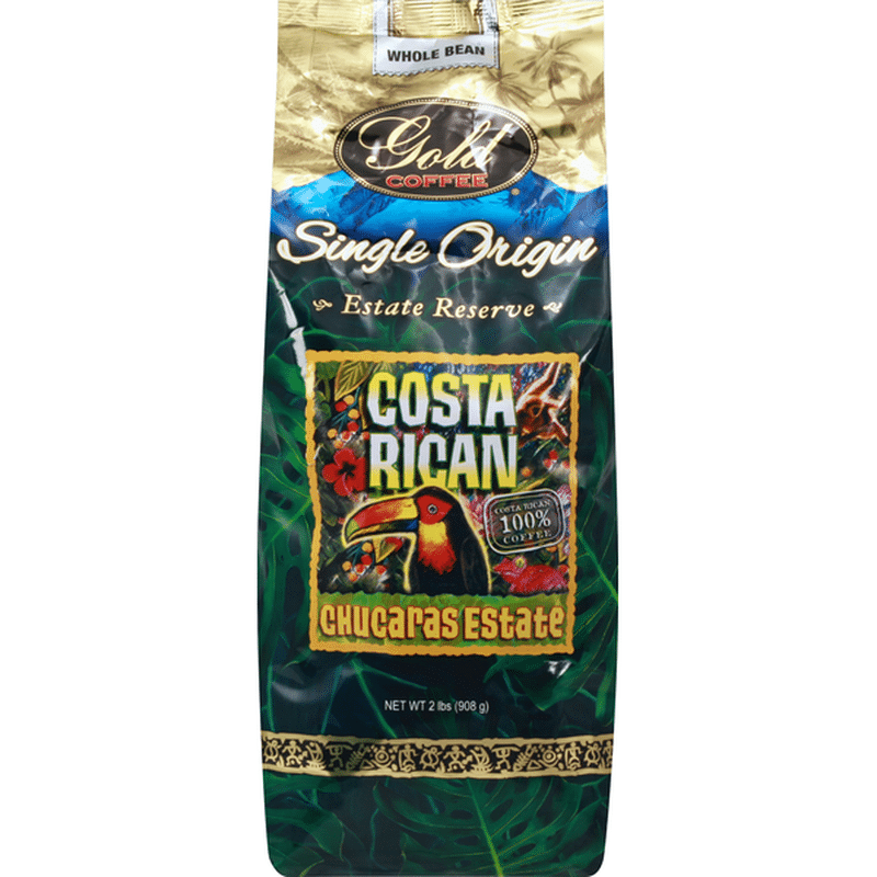 Gold Coffee Coffee, 100% Costa Rican, Whole Bean, Single Origin (2 lb ...