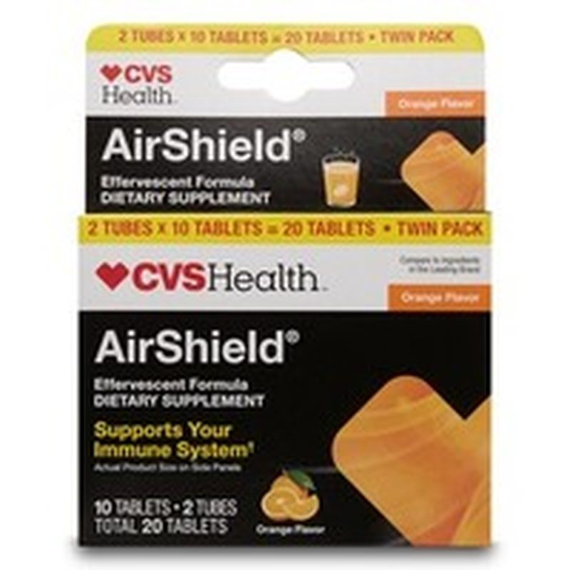 CVS Pharmacy Airshield Effervescent Tablets, Orange Flavor (10 ct ...