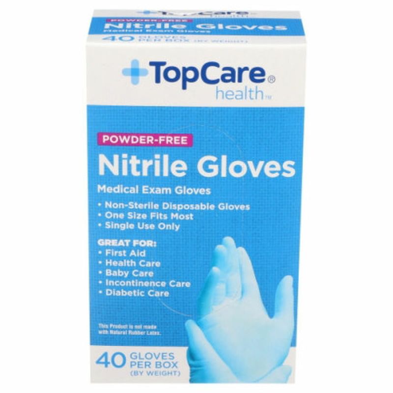 TopCare Health Medical Exam Gloves Powder Free Nitrile Wegmans