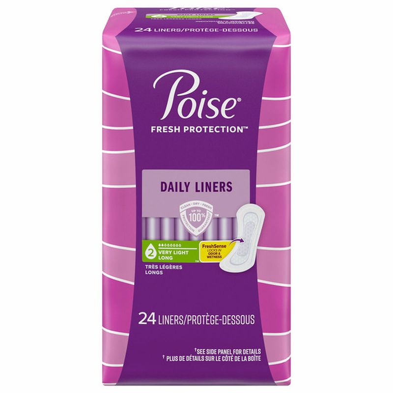 Poise Fresh Protection Daily Liners, 2, Very Light, Long | Wegmans