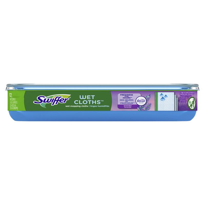 Swiffer Sweeper Wet Mopping Cloth Refills, Lavender Scent, 12 count ...