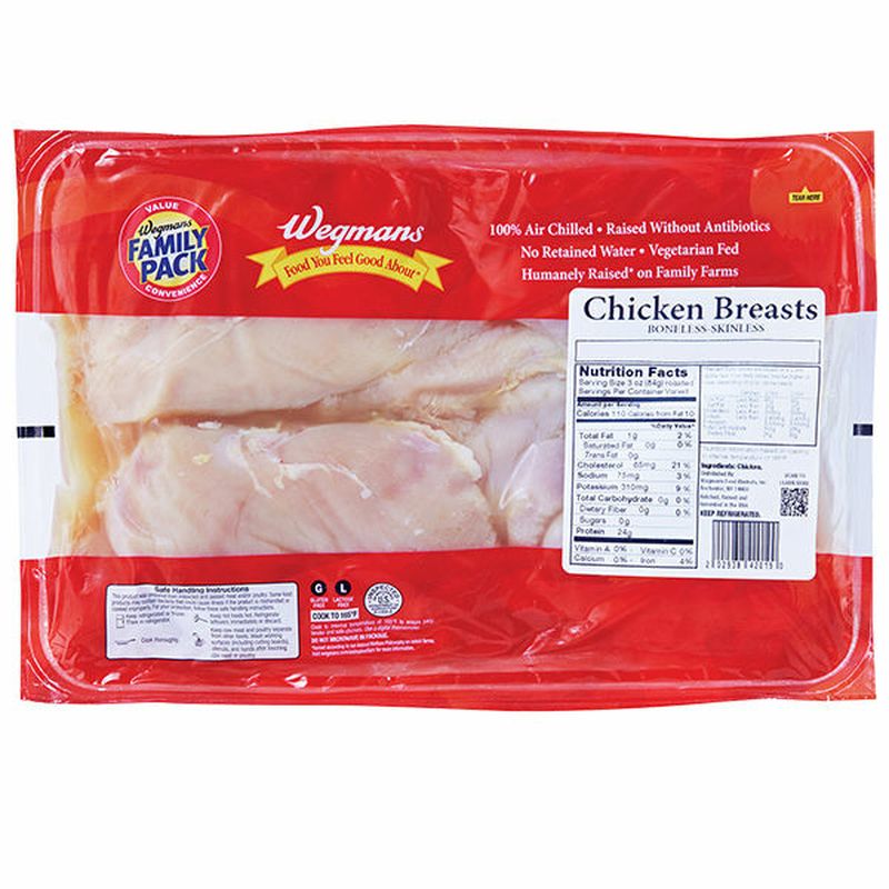 Wegmans Boneless, Skinless Chicken Breast, Raised without Antibiotics ...