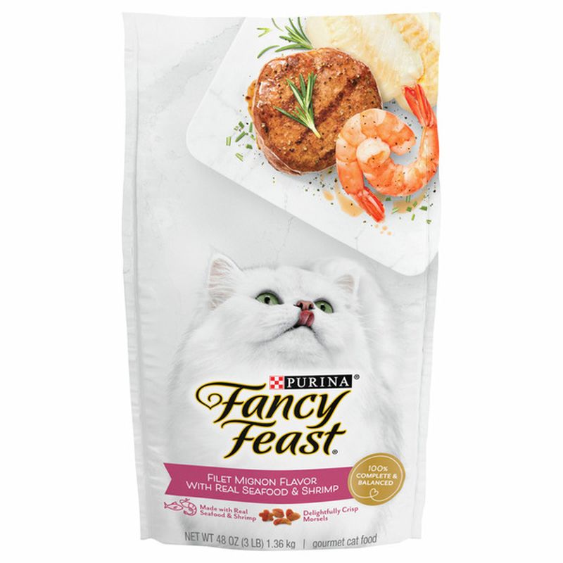 Fancy Feast Cat Food, Gourmet, Filet Mignon Flavor with Real Seafood ...