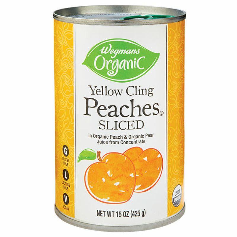 Wegmans Organic Canned Yellow Cling Sliced Peaches in Organic Peach ...