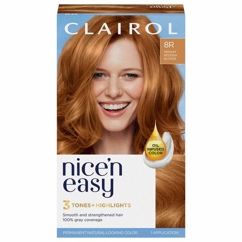 Clairol Hair Color, Permanent, Medium Reddish Blonde 8R | Wegmans