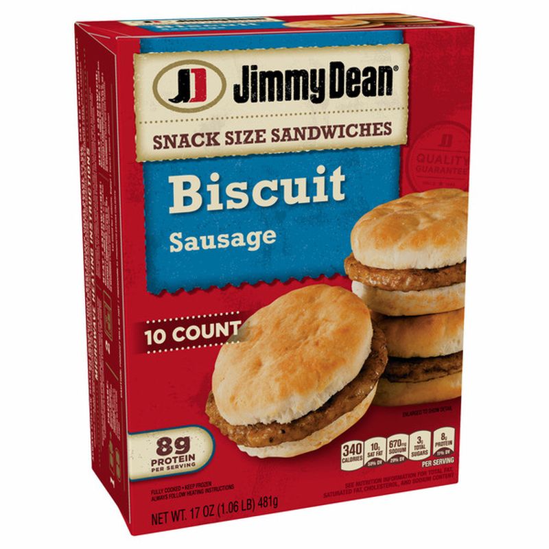 Jimmy Dean Snack Size Sausage Biscuit Sandwiches, 10 Count (Frozen ...